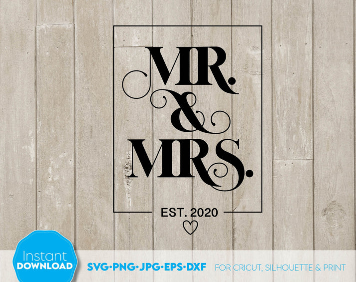 Mr and Mrs Svg Png - Wedding Sign Svg Png - Mr and Mrs Shirts Svg Png ...